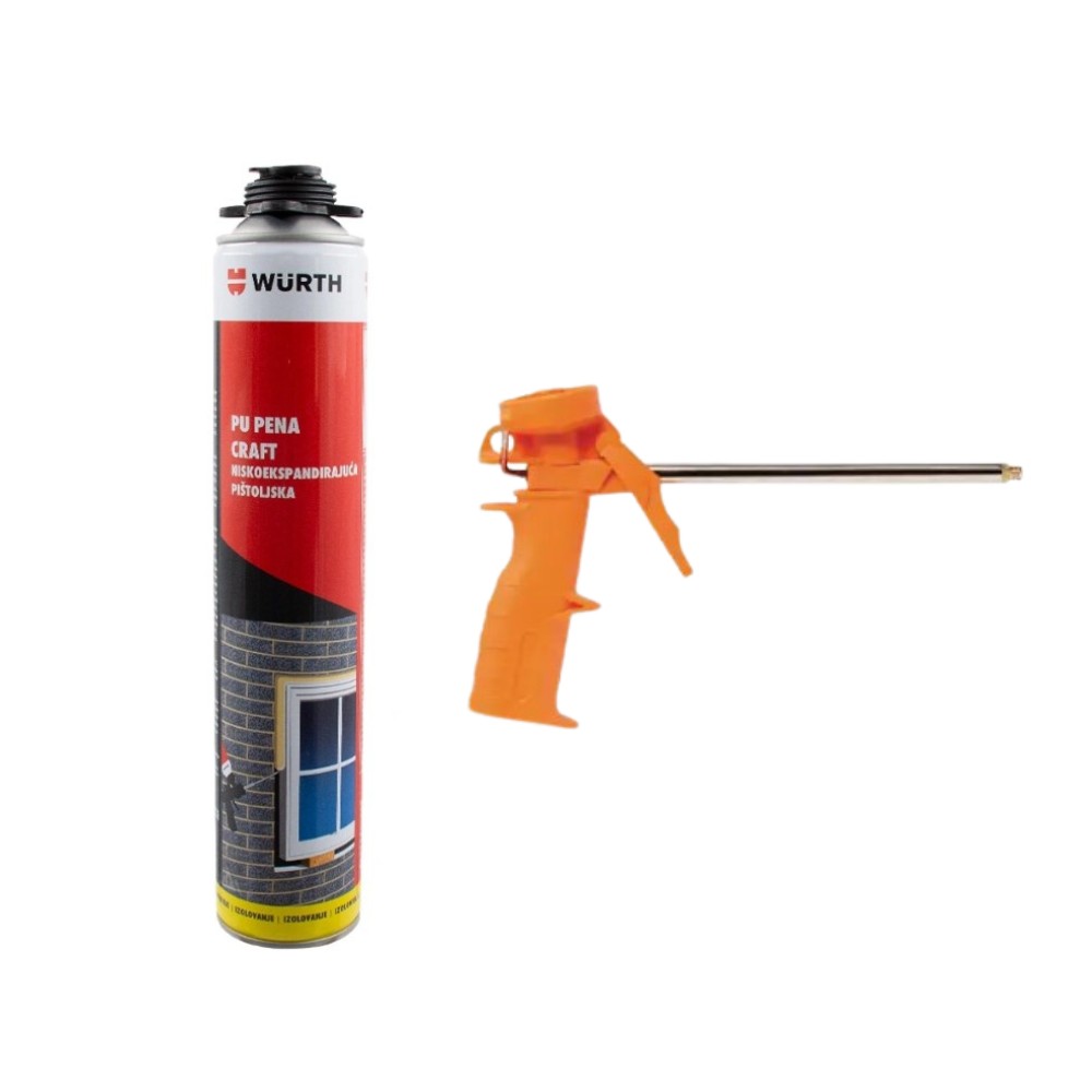 Wurth eShop | Paket PU pjena CRAFT niskoekspandirajuća i POKLON pištolj